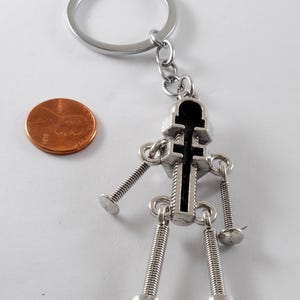Key Chain Silver Tone Nut and Bolt Robot Man Keychain New Old Stock - Etsy