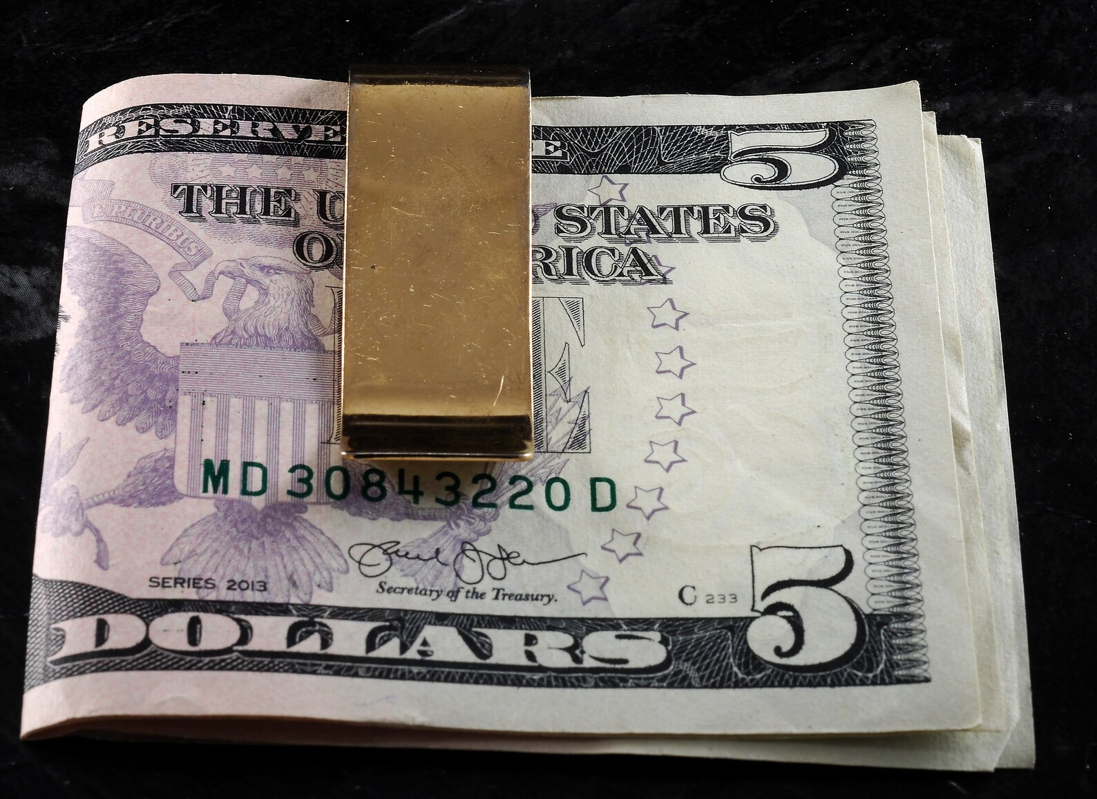 Vintage Money Clip Diagonal Etched Brick Gold Plated Brass W Black ...