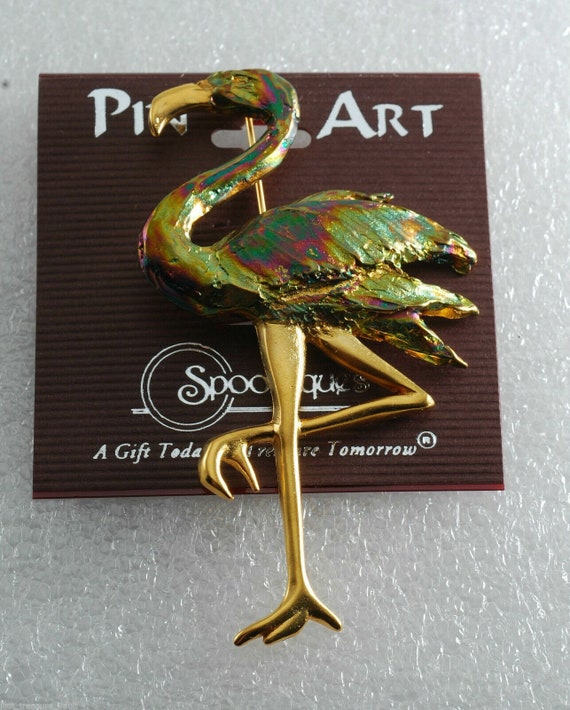 Pin Art Spoontiques Flamingo Pin Made in USA New On C… - Gem