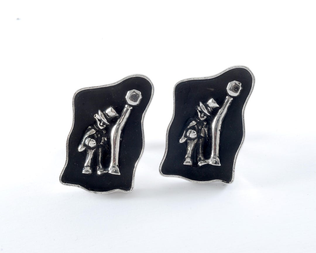 Vintage SWANK Cuff Links Drunk and the Light Pole Lamp Post Signed Made ...