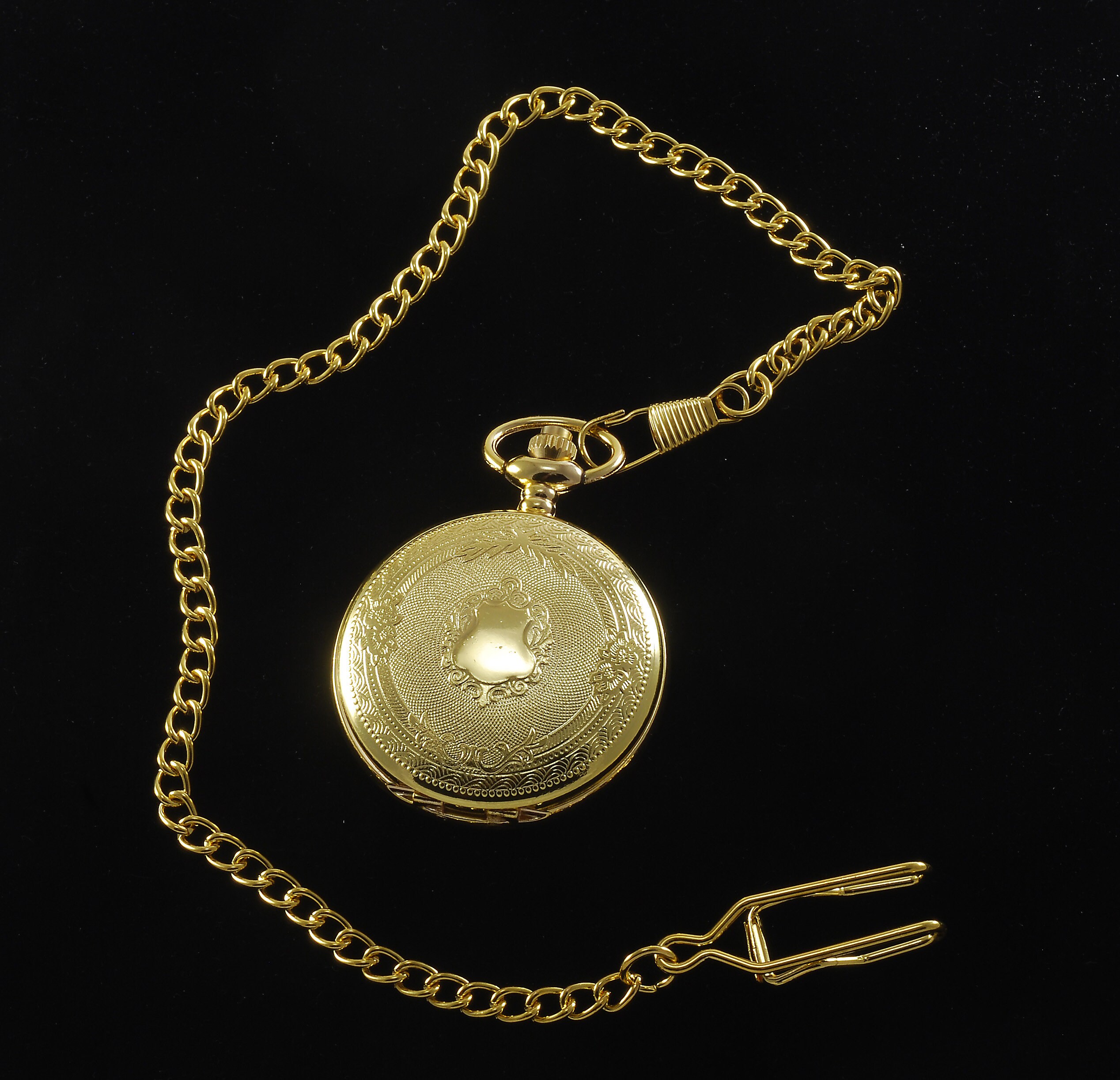Pocket Watch With Chain Gold Plated Brass Traditional Style New Old ...