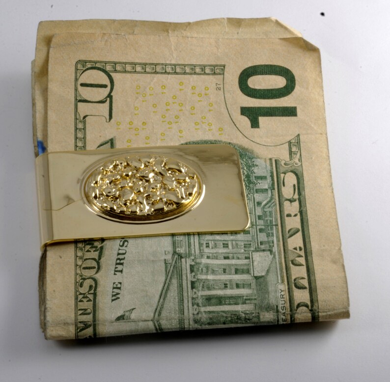 Vintage Gold Plated Brass Oval "nugget" Money Clip Men's Jewelry New ...