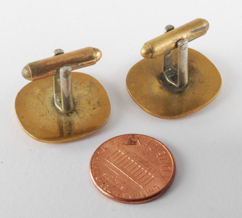 Vintage Antique Dull Gold Plated Metal Black Gem Men's - Etsy