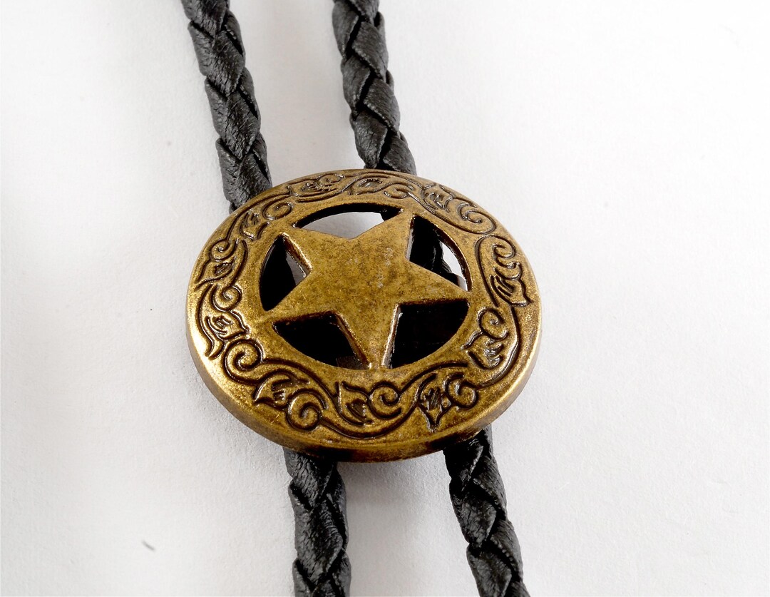 Vintage Western Star Bolo Tie Bronze Tone Retro Cowboy Neck Tie Western ...