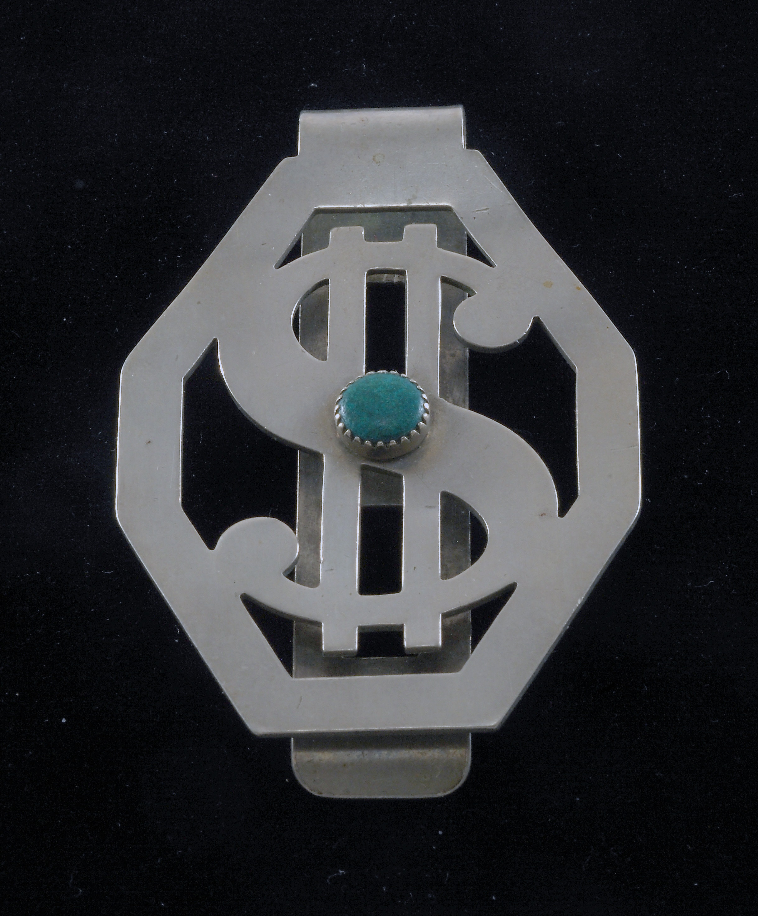Rare Old Vintage Money Clip Silver Plated Nickel Dollar Sign W Faux ...