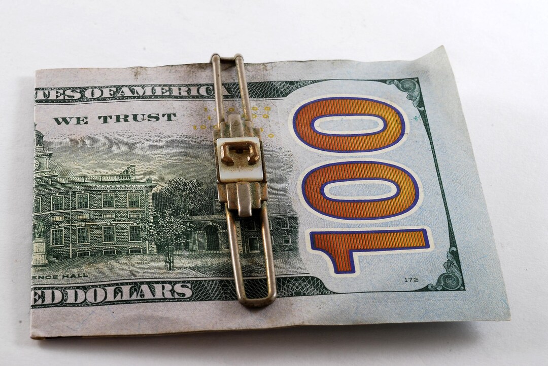 Vintage Letter C Money Clip Mother of Pearl MOP on Silver Plated Brass ...
