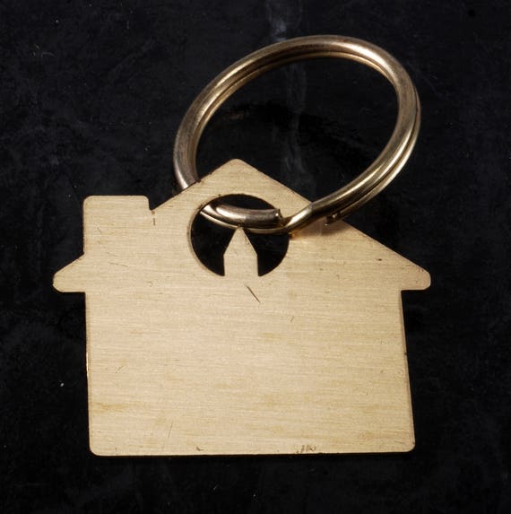 Vintage "HOME" House Solid Brass And Metal Key Chain … - Gem