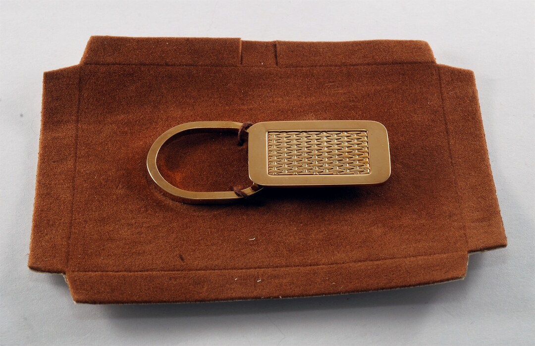 Vintage Key Chain Gold Plated Brass & Enamel Keychain New Old Stock on ...