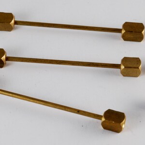 6 Solid Brass Recessed Ends for Gems Collar Bar Lot of 6 New Old Stock ...