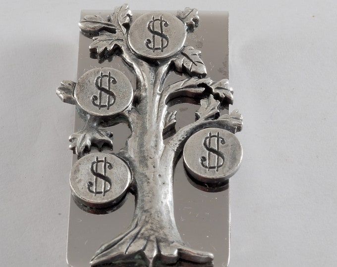 Vintage Swank Money Clip money Tree Silver Plated - Etsy