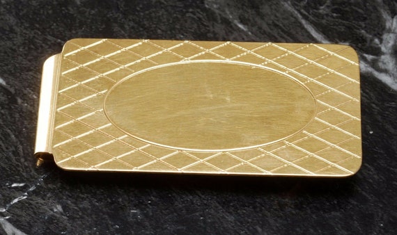 Vintage Money Clip Traditional Design Gold Plated Brass Metal | Etsy