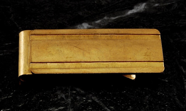 Vintage Collectible Antique Solid Brass Money Clip Etched Design NOS - Etsy