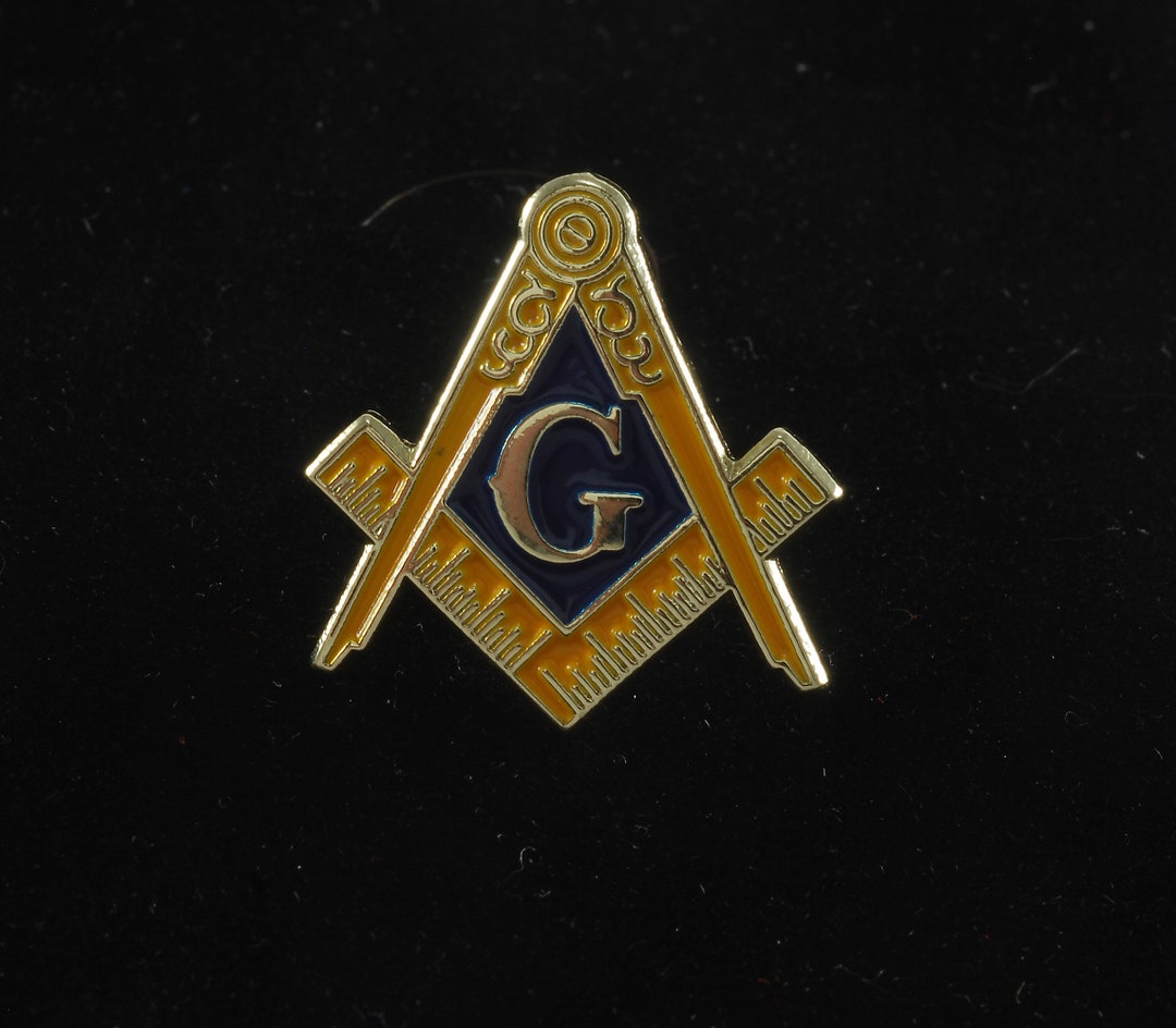 Vintage MASON Masonic Pin Gold Plated Brass & Enamel Lapel Pin NOS - Etsy