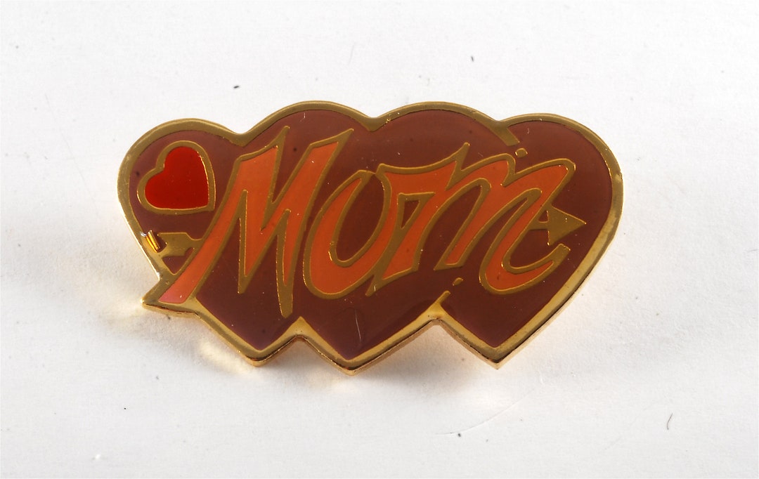 Vintage Mom Pin Enamel on Gold Plated Brass Pin Lapel & Hat Pin New Old ...
