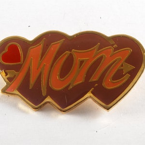 Vintage Mom Pin Enamel on Gold Plated Brass Pin Lapel & Hat Pin New Old ...