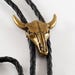 Vintage Western Bull Head Bolo Tie Bronze Tone Retro Cowboy Neck Tie ...