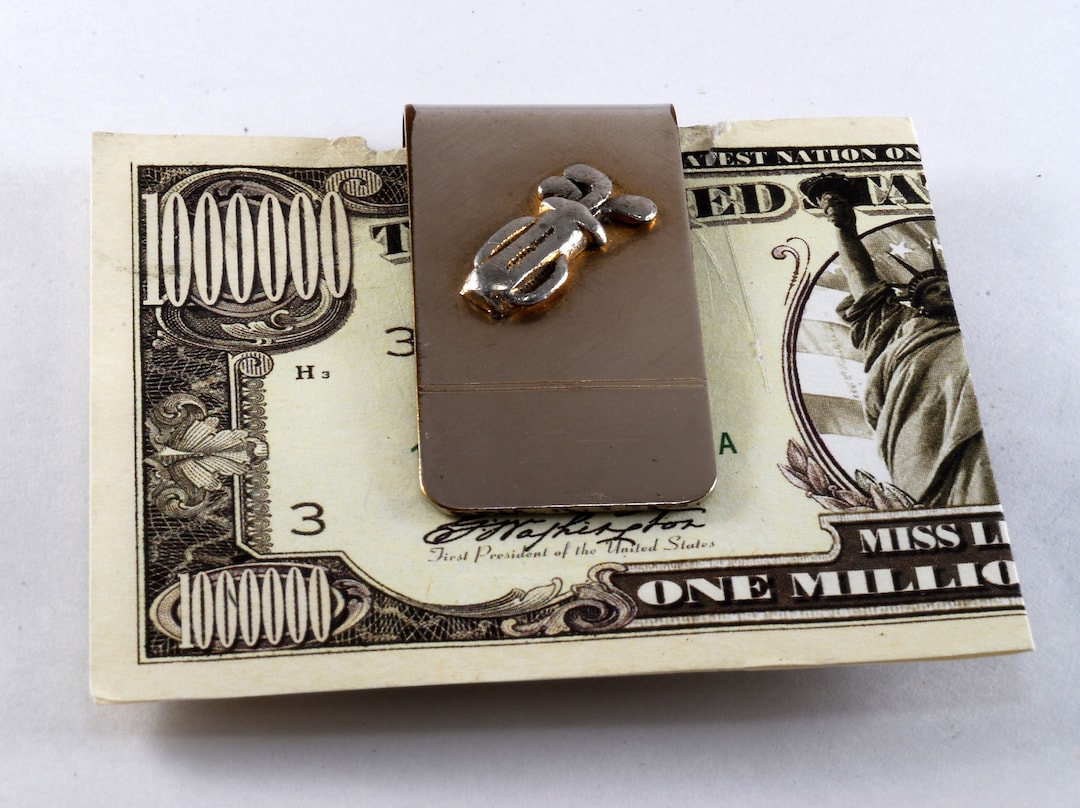 Vintage Money Clip Golf Club Golf Bag Moneyclip Well Worn Gold Finish ...