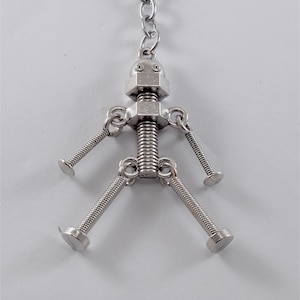 Key Chain Silver Tone Nut and Bolt Robot Man Keychain New Old Stock - Etsy