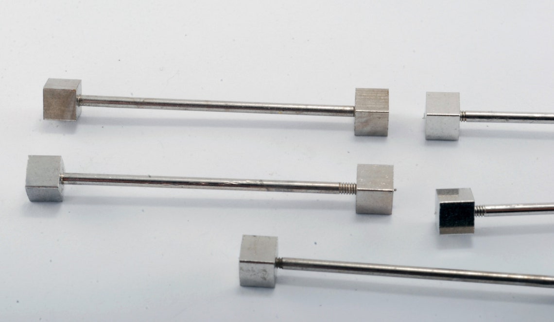 5 Vintage Silver Plated Solid Brass Square End Collar Bar Lot - Etsy