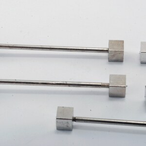 5 Vintage Silver Plated Solid Brass Square End Collar Bar Lot of 5 New ...