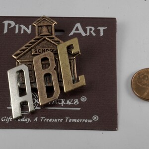 Pin Art Teacher "abc" School House Pin Made by Spoontiques New on Card ...