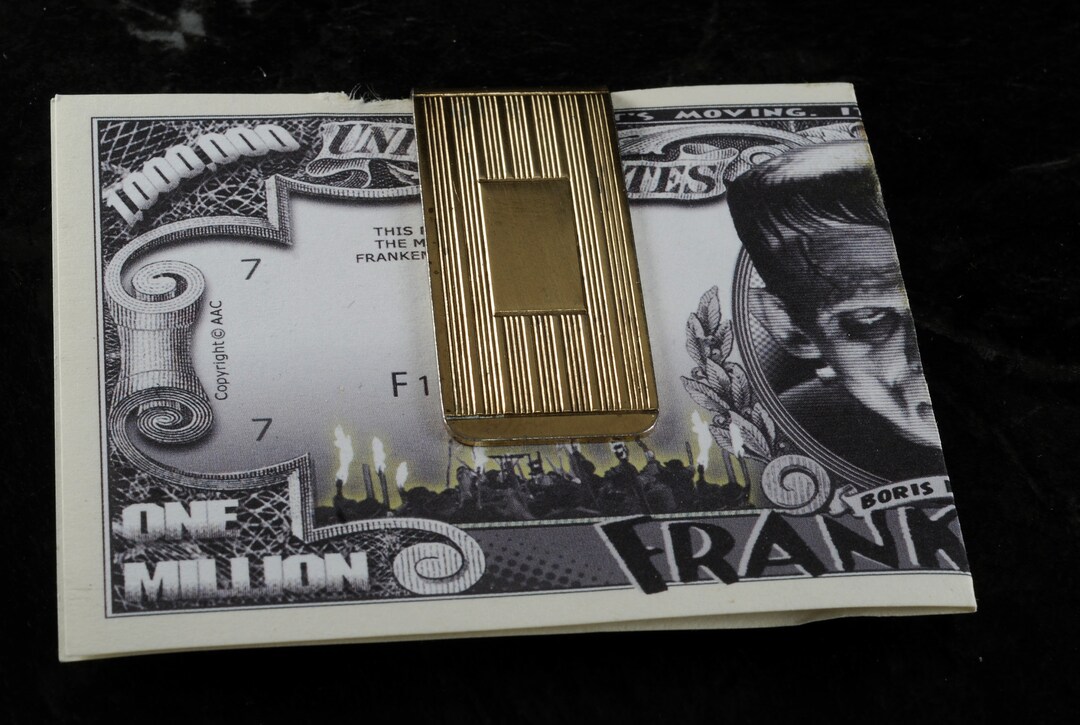 Vintage Money Clip Traditional Thin Gold Plated Brass Moneyclip Men's ...