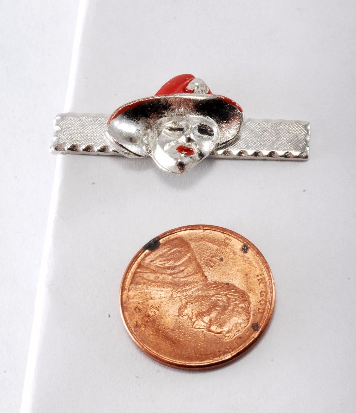 Vintage Fireman Fire Hat Fire Man Silver Tone & Red Enamel | Etsy