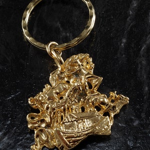 Vintage Noah's Ark Key Chain Gold Plated Brass Keychain FOB NOS 1980'S ...