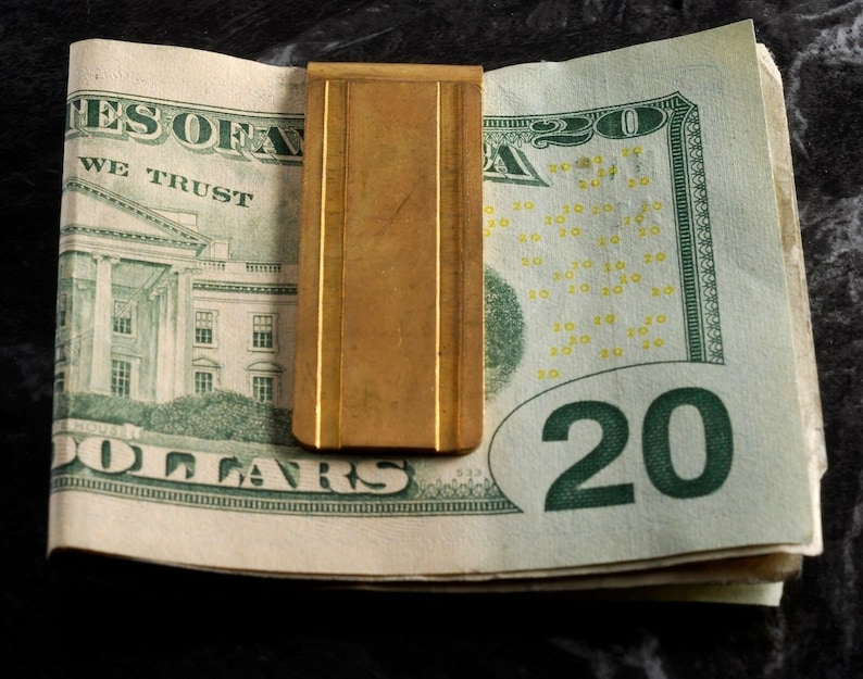 Vintage Collectible Antique Solid Brass Money Clip Etched Design NOS - Etsy