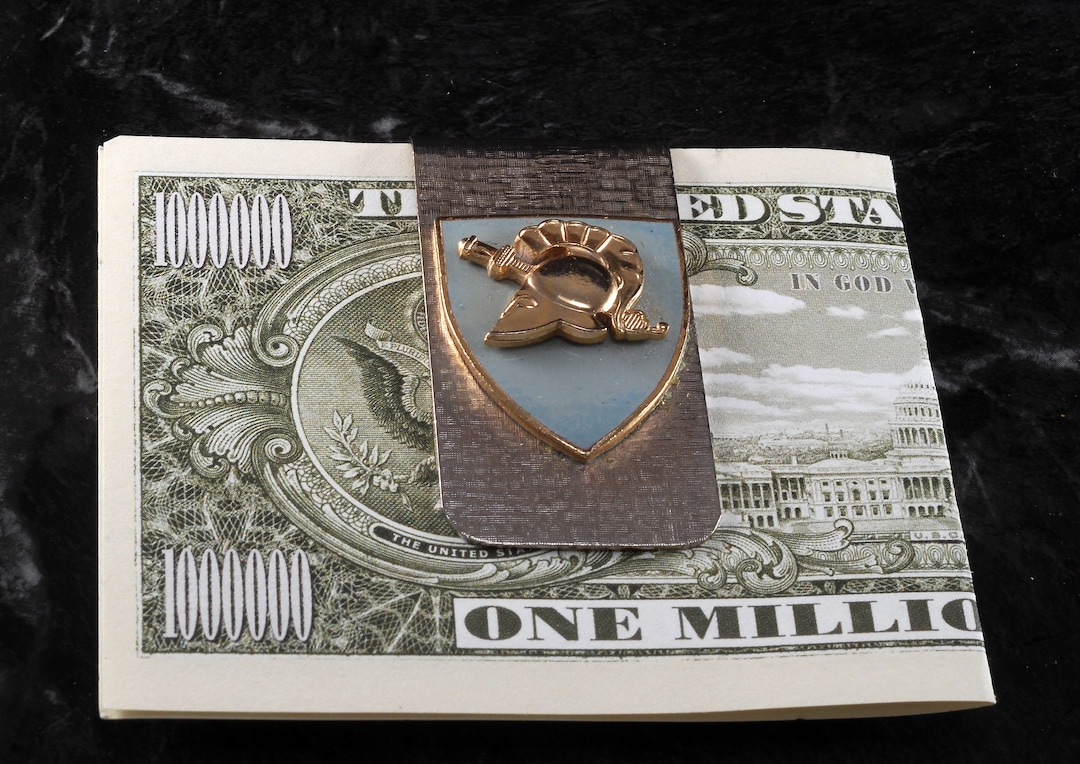 Vintage Money Clip Sword Thru Roman Soldiers Helmet Enamel on Silver ...