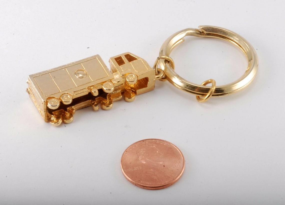 Panel Box Truck Trucker Gold Tone Metal Key Chain Keychain Key - Etsy