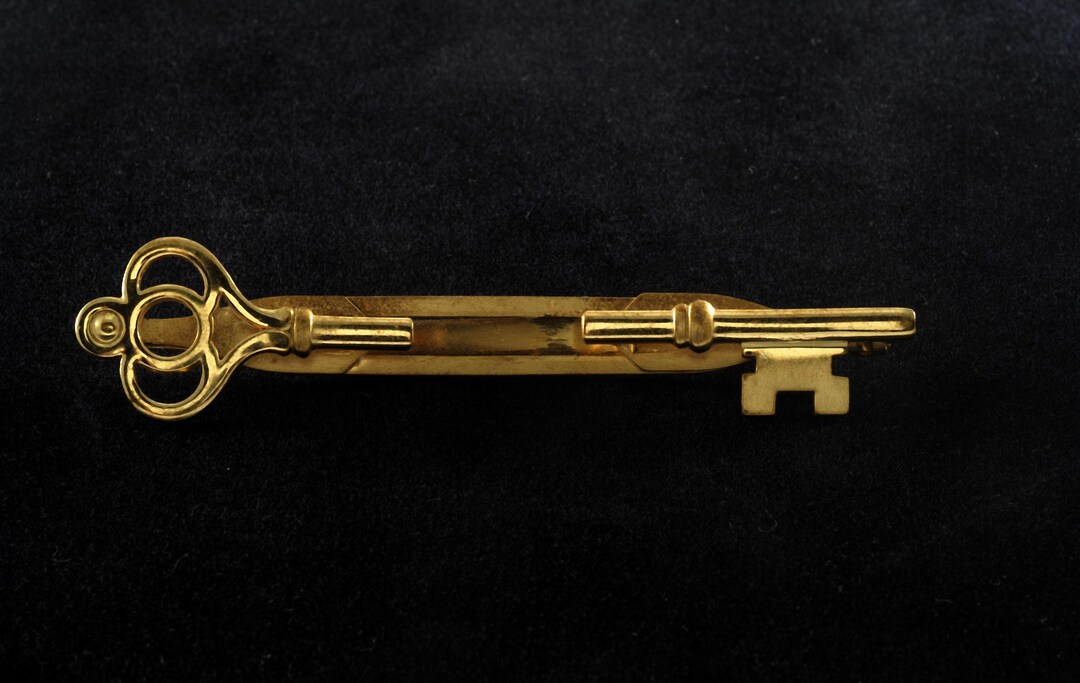 Vintage Anson Skeleton Key Tie Clip Gold Plated Brass Tieclip 1950's - Etsy