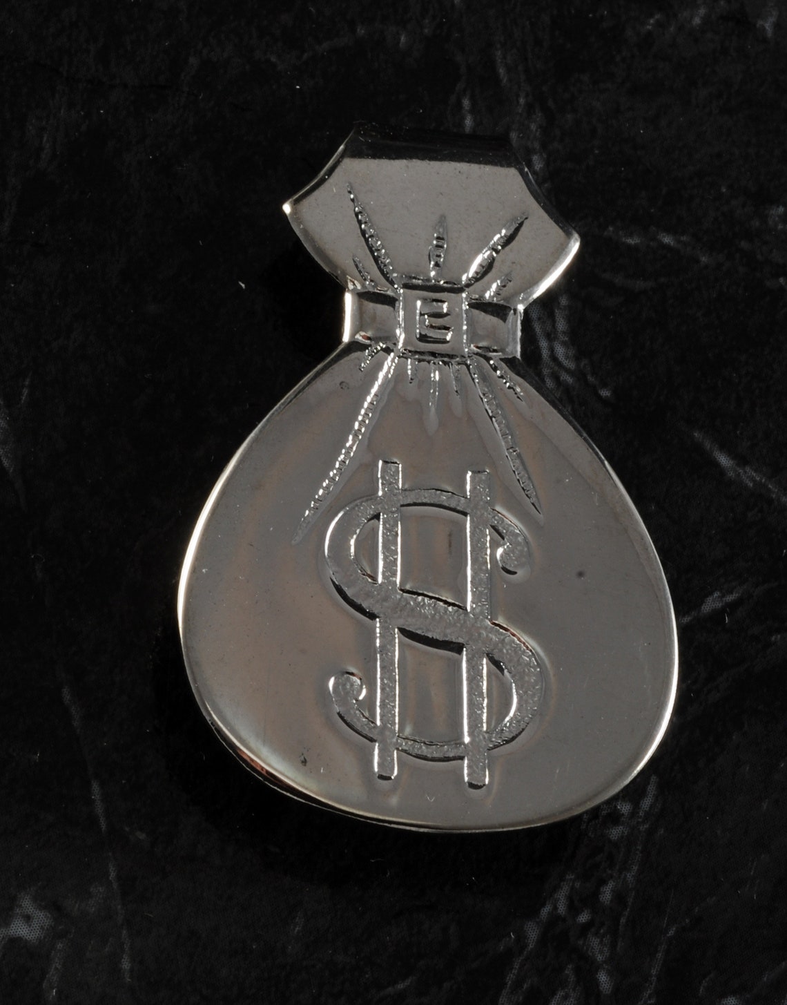 Vintage Money Bag Dollar Sign Money Clip Silver Plated Brass Moneyclip ...