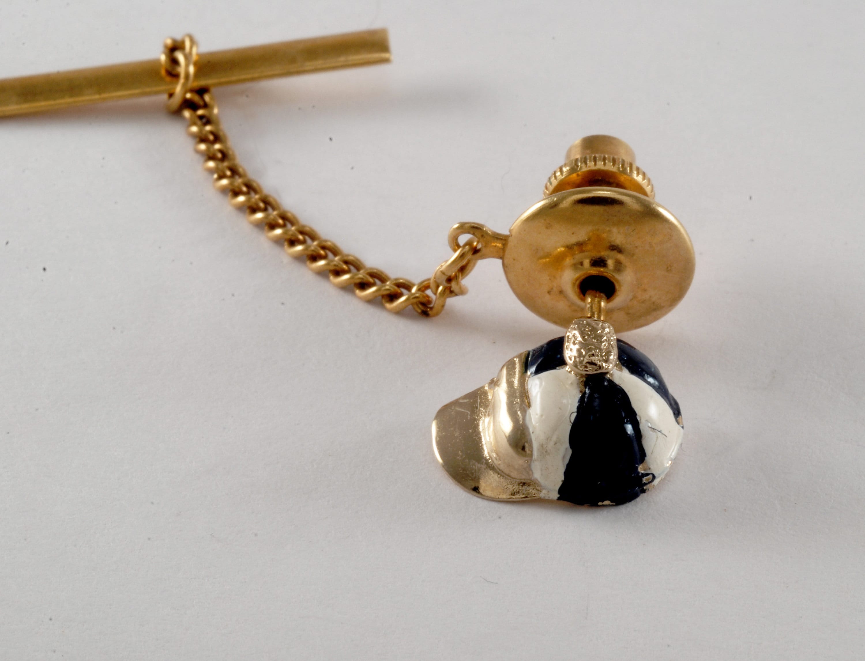 Vintage 1970's Referee Tie Tack Gold Plated Brass and Black & White ...
