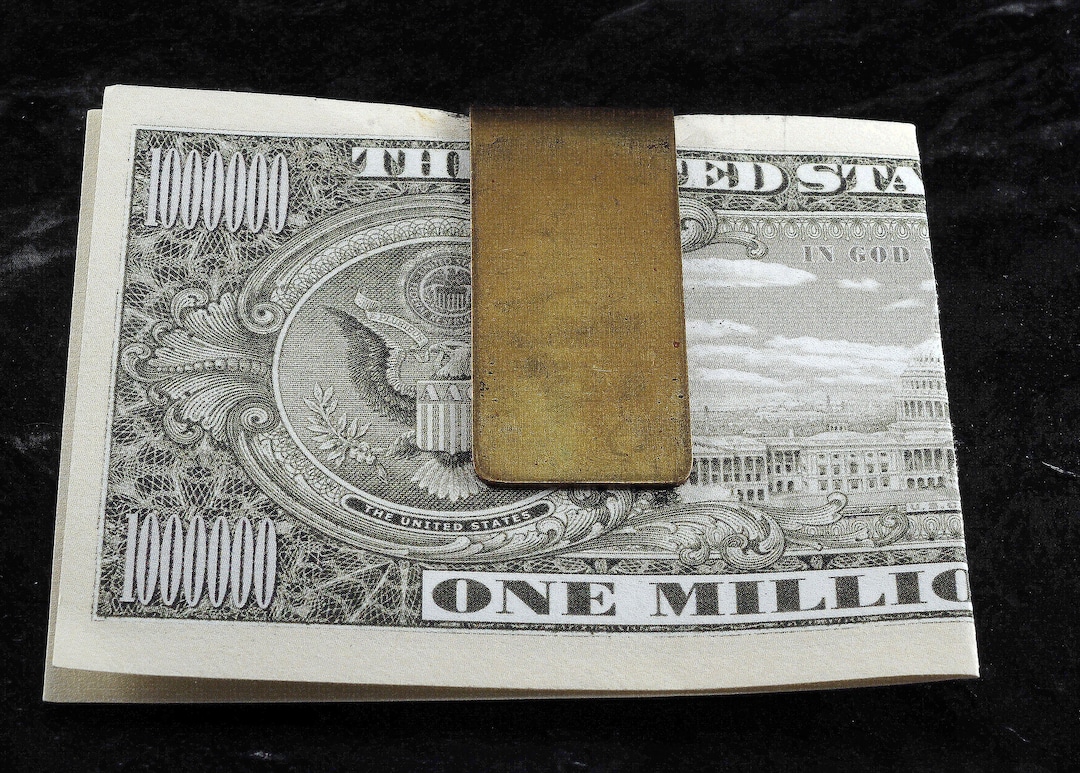 Vintage Money Clip Brass Thin Plain Money Clip New Old Stock 1950's NOS ...