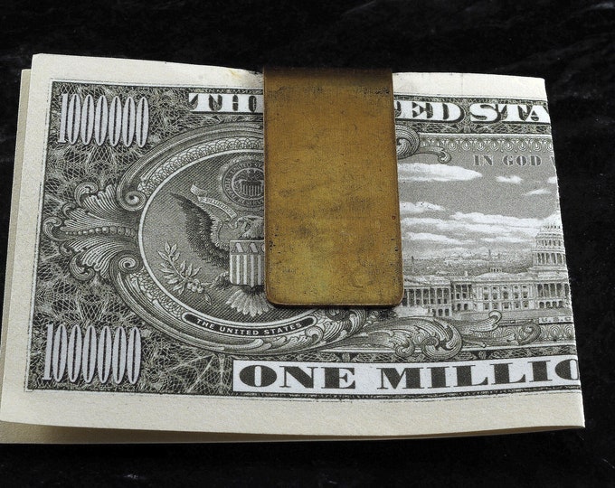 Vintage Money Clip Brass Thin Plain Money Clip New Old Stock 1950's NOS ...