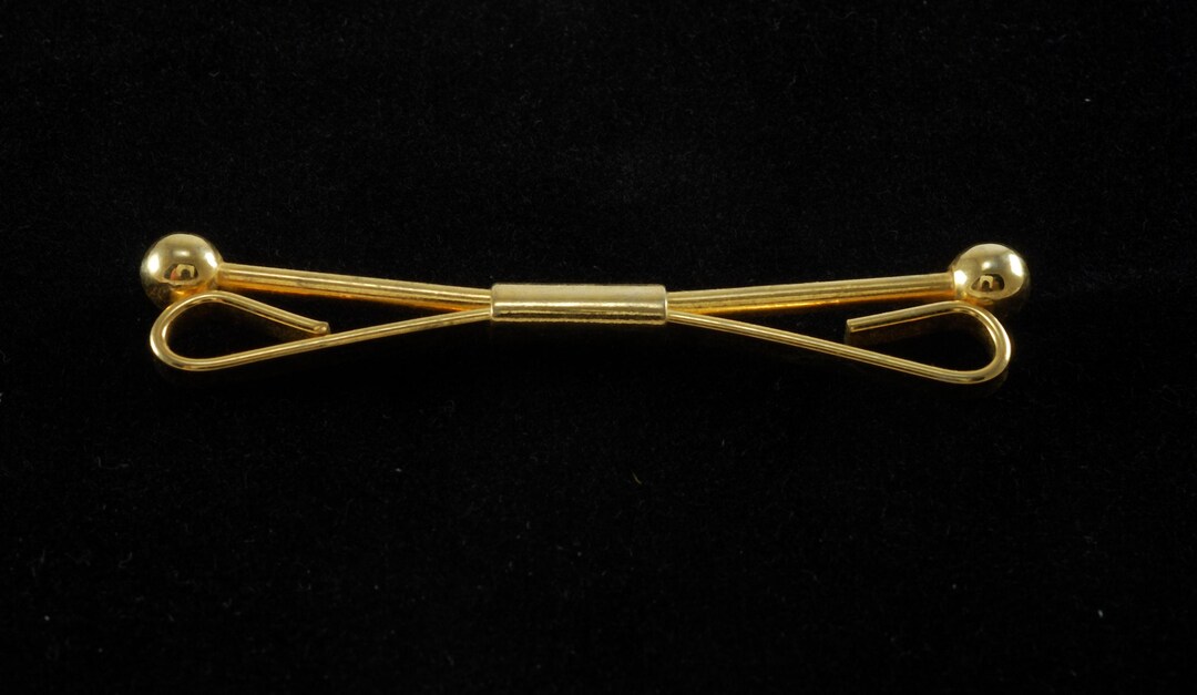 Vintage Collar Bar Collar Stay Gold Plated Brass With Round Ends Made ...