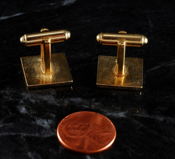 Vintage ANSON Diagonal Design Cuff Links Men's Cuffl… - Gem