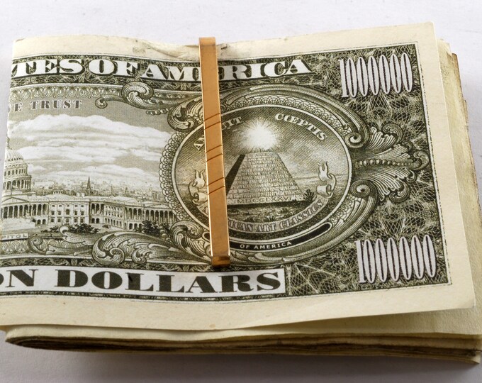 Vintage Money Clip Very Thin Gold Plated Brass Moneyclip Men's Jewelry ...