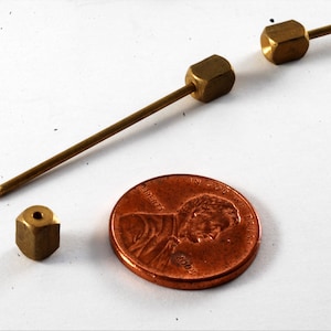 6 Solid Brass Recessed Ends for Gems Collar Bar Lot of 6 New Old Stock ...