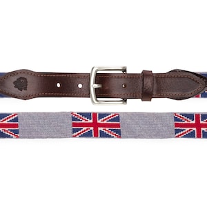 Union Jack Belt / British Flag Belt / Union Jack Needlepoint Belt ...
