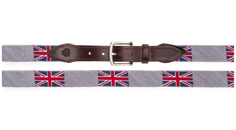 Union Jack Belt / British Flag Belt / Union Jack Needlepoint Belt ...