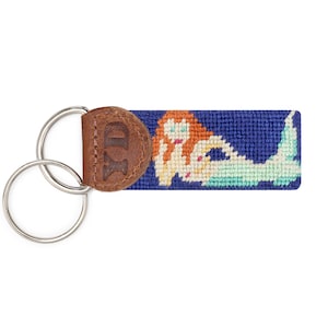 Custom Mermaid Needlepoint Key Chain / Mermaid Gifts / Mermaid ...