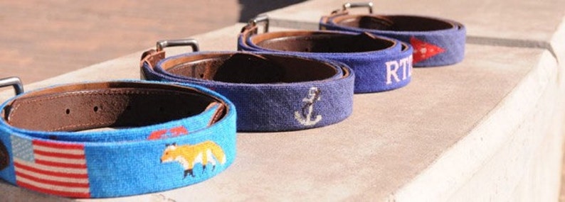 Nautical Needlepoint Belt / Sailboats Needlepoint Belt / Belts for ...