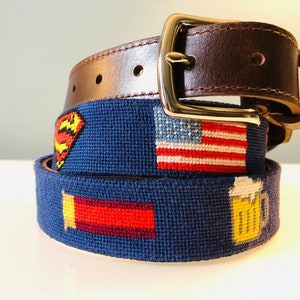Custom Needlepoint Belt DEPOSIT ONLY / Personalized Needlepoint ...