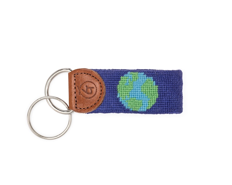 Recycling Needlepoint Key Chain / Gifts for Earth Lovers / - Etsy