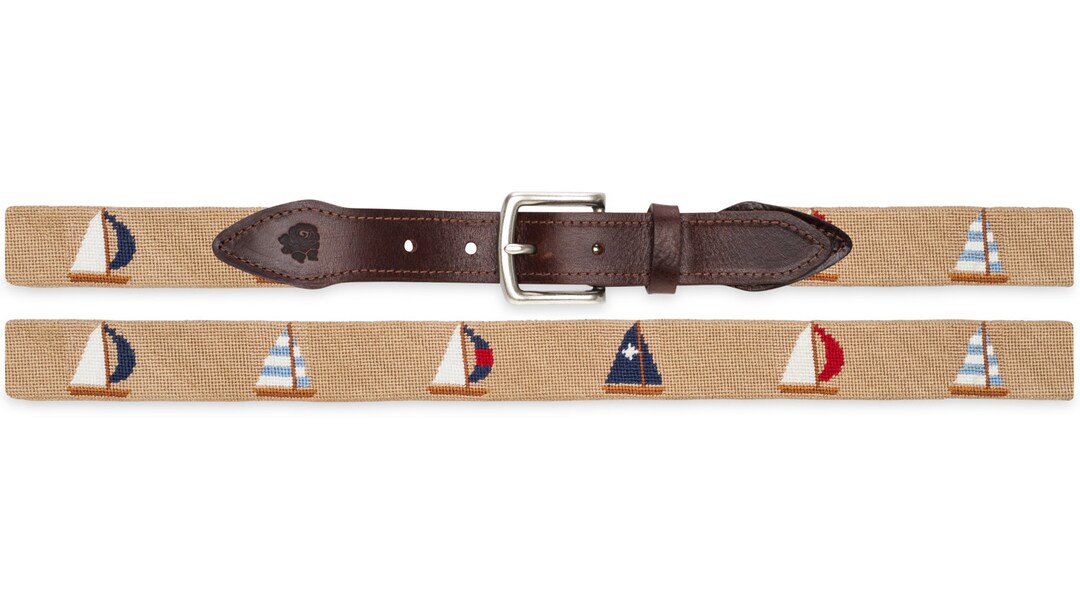 Nautical Needlepoint Belt / Sailboats Needlepoint Belt / Belts for ...