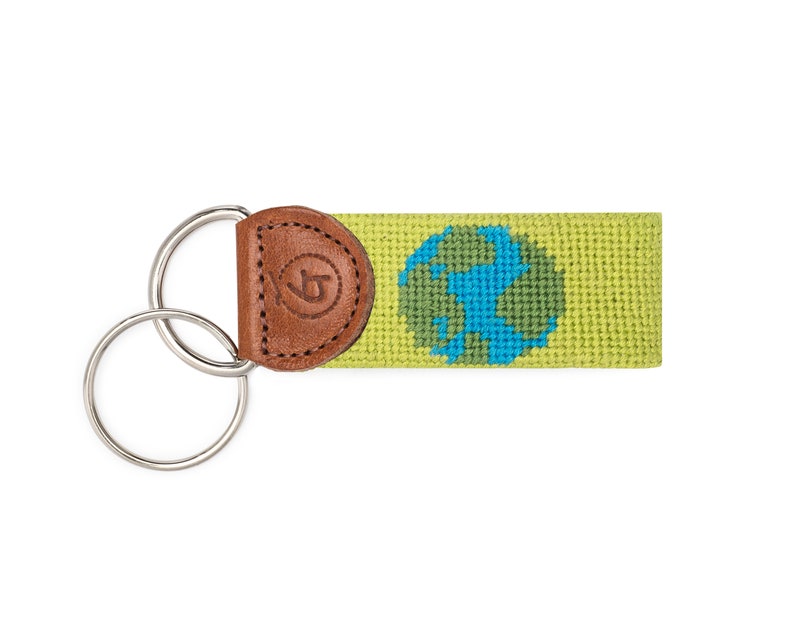 Recycling Needlepoint Key Chain / Gifts for Earth Lovers / - Etsy