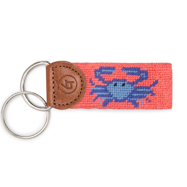 Needlepoint Leather Key Chain - Etsy