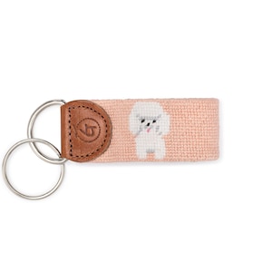 Bichon Frise Keychain / Bichon Key Fob / Needlepoint Bichon / Bichon ...